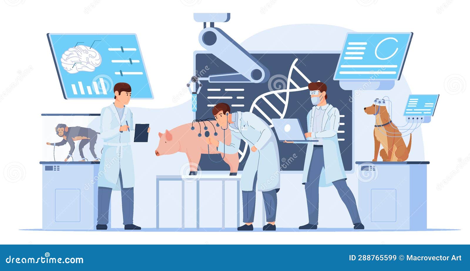 Laboratory Experiments on Animals Illustration Stock Vector ...