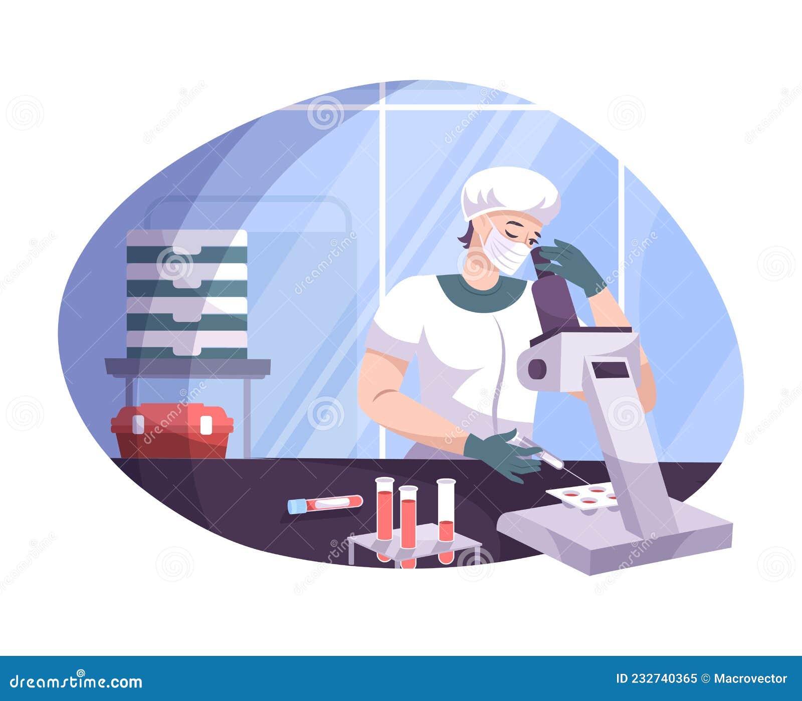 Laboratory Fertilization Flat Composition Cartoon Vector ...