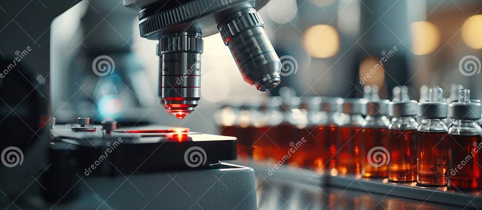 Laboratory Filled with Liquid and Microscope Stock Photo - Image of ...