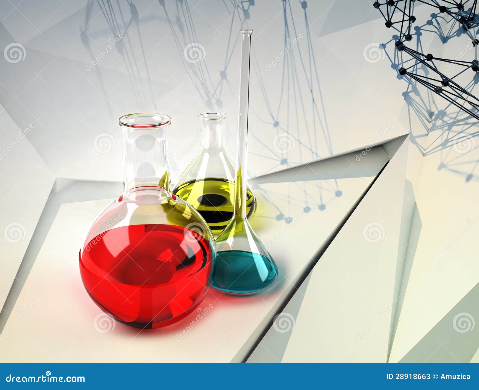 Laboratory Flask on Abstract Background Stock Illustration ...
