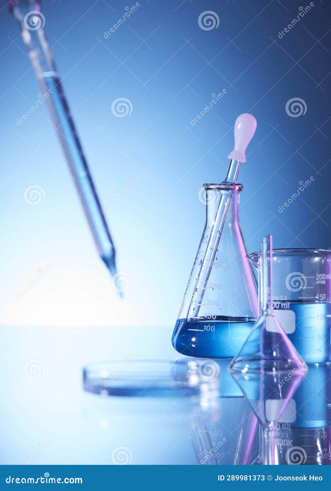 Laboratory Flask with Blue Liquid Stock Image - Image of health, drug ...