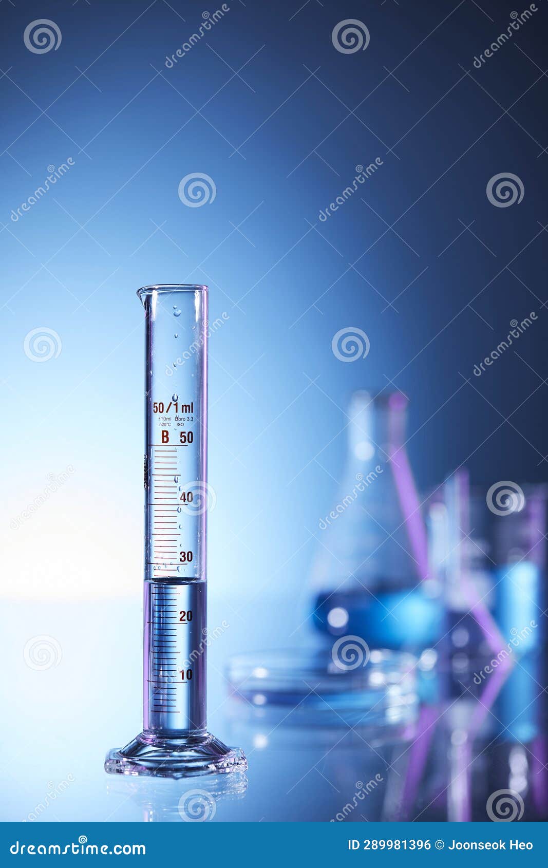 Laboratory Flask with Blue Liquid Stock Photo - Image of blue, liquid ...