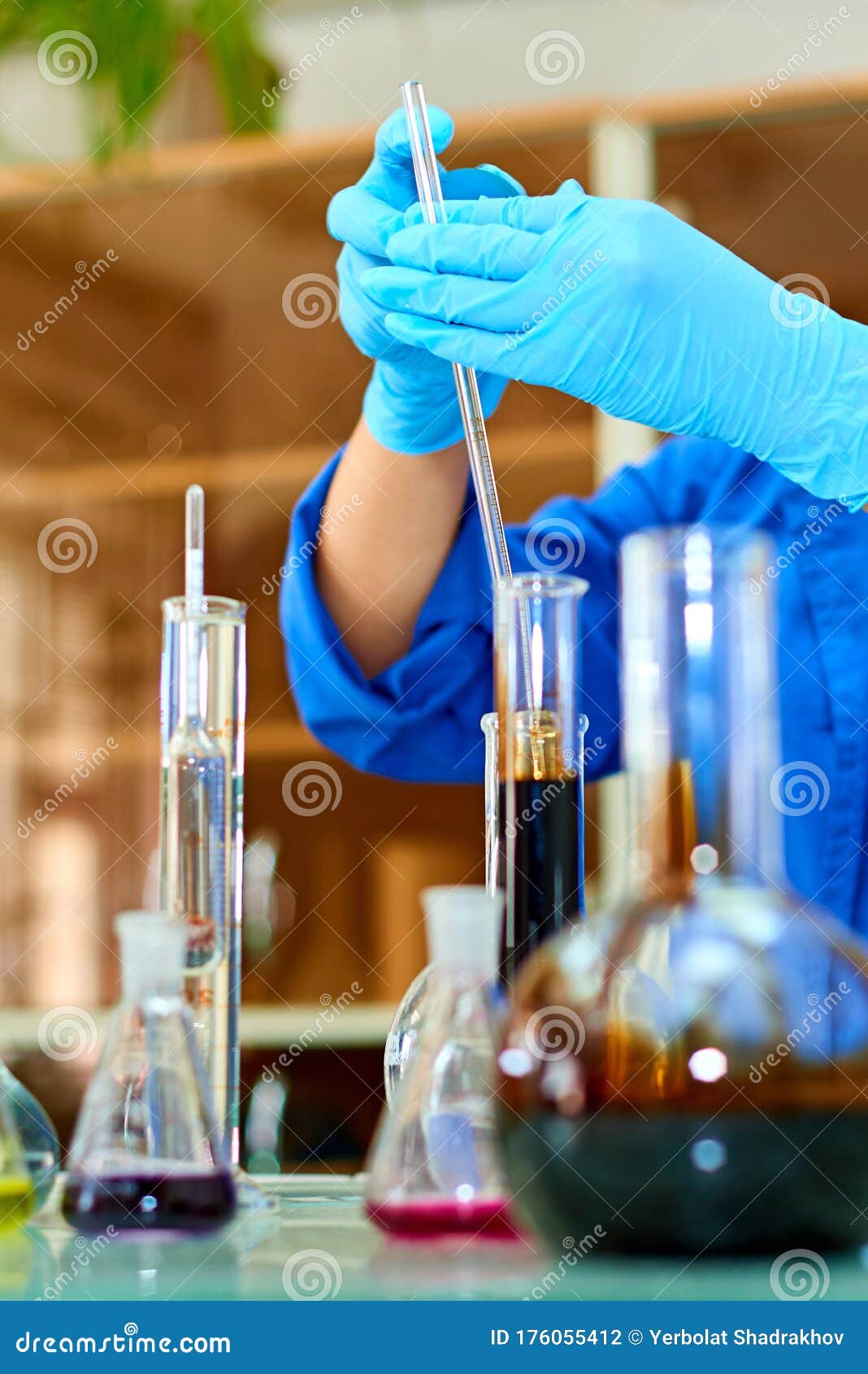 Laboratory Flask with Crude Oil. Stock Photo - Image of container ...