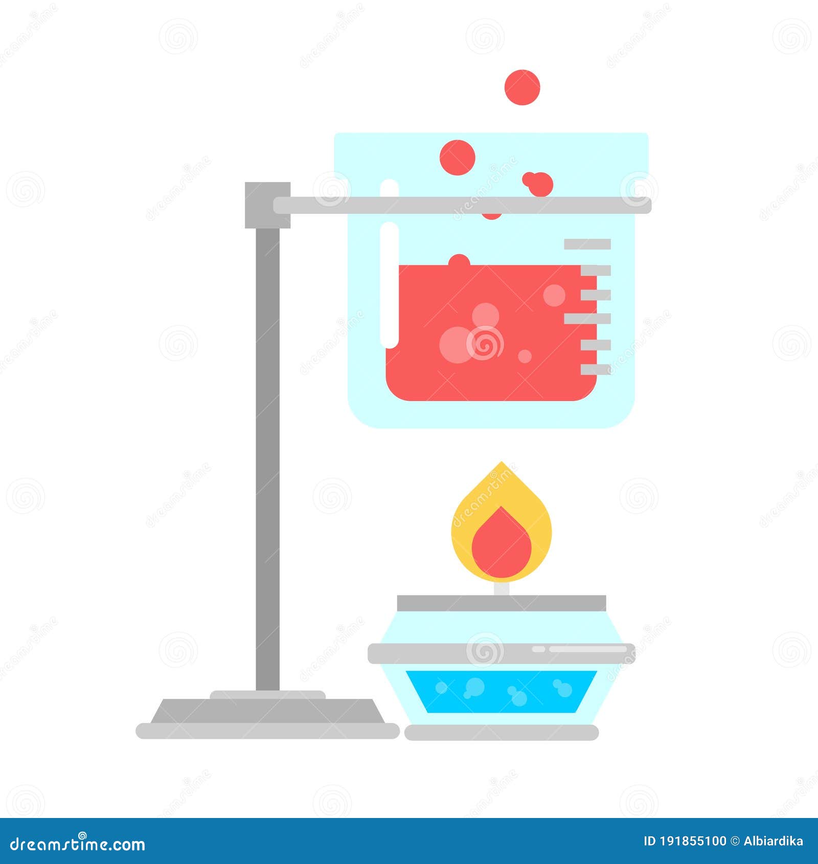 Experiment Laboratory Flask Glass and Burner Science Cartoon Doodle ...
