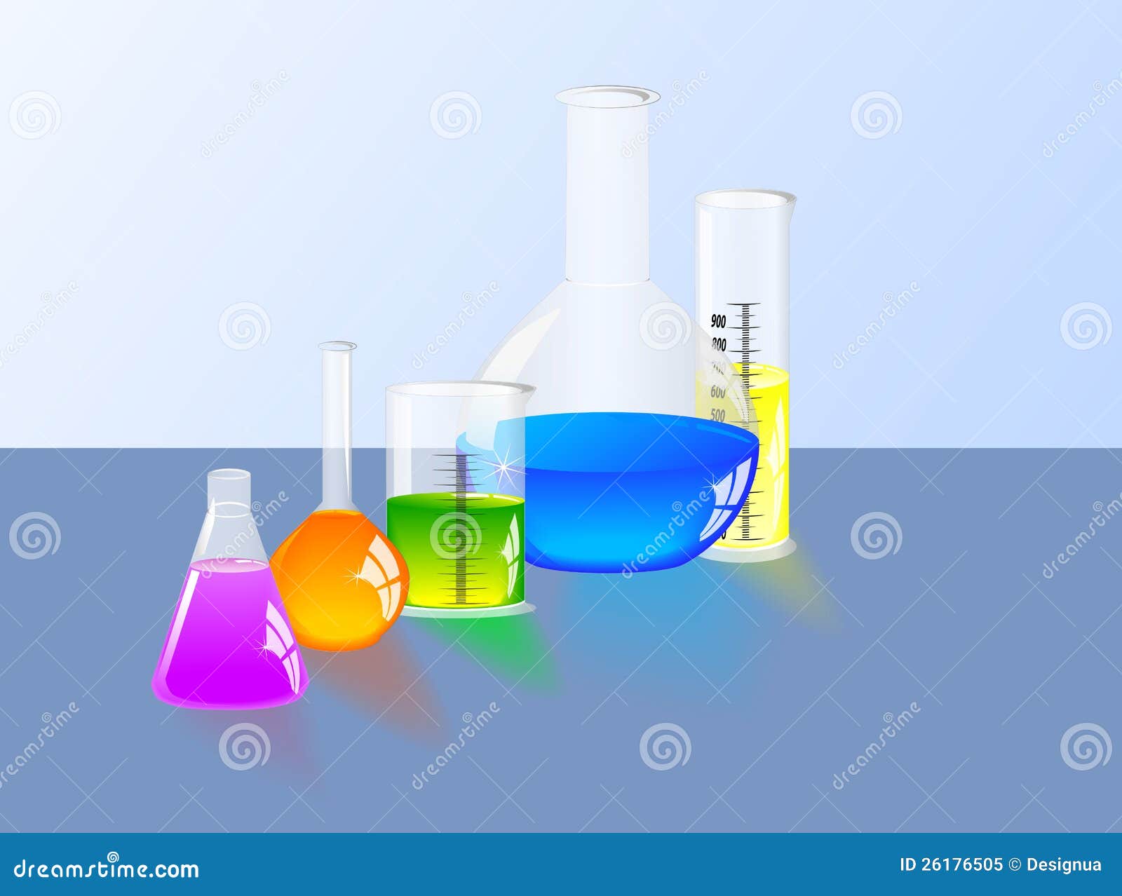 Laboratory Flask and Graduated Cylinder Stock Vector - Illustration of ...