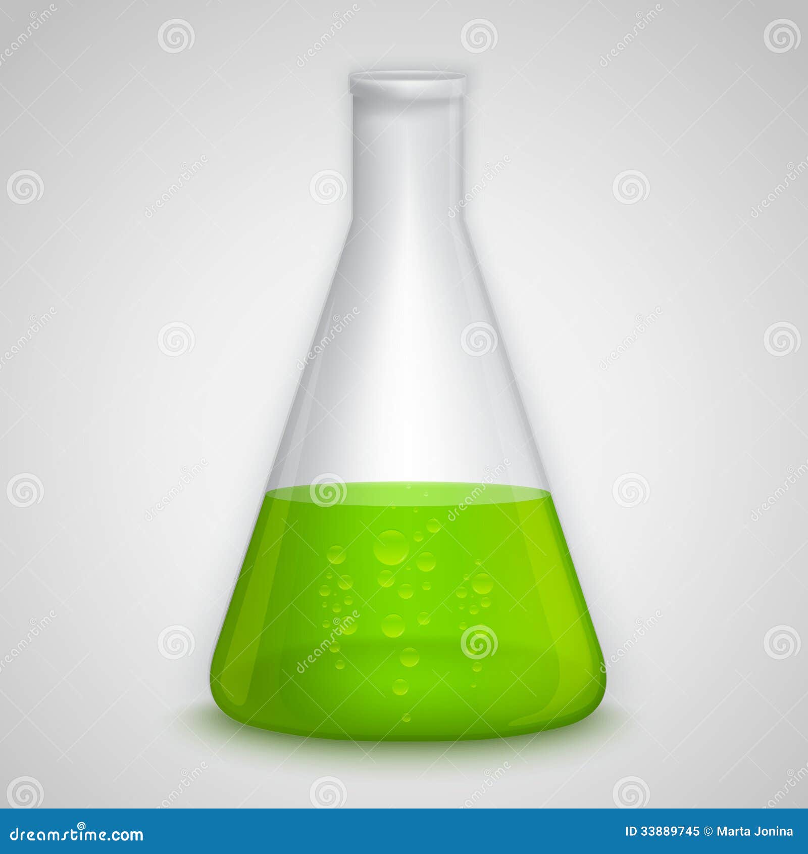 Laboratory Flask with Green Liquid Stock Vector - Illustration of ...
