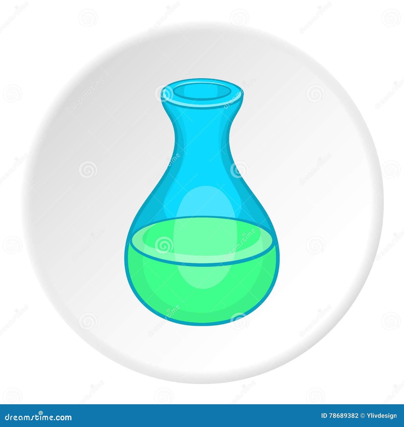Laboratory Flask Icon, Cartoon Style Stock Vector - Illustration of ...