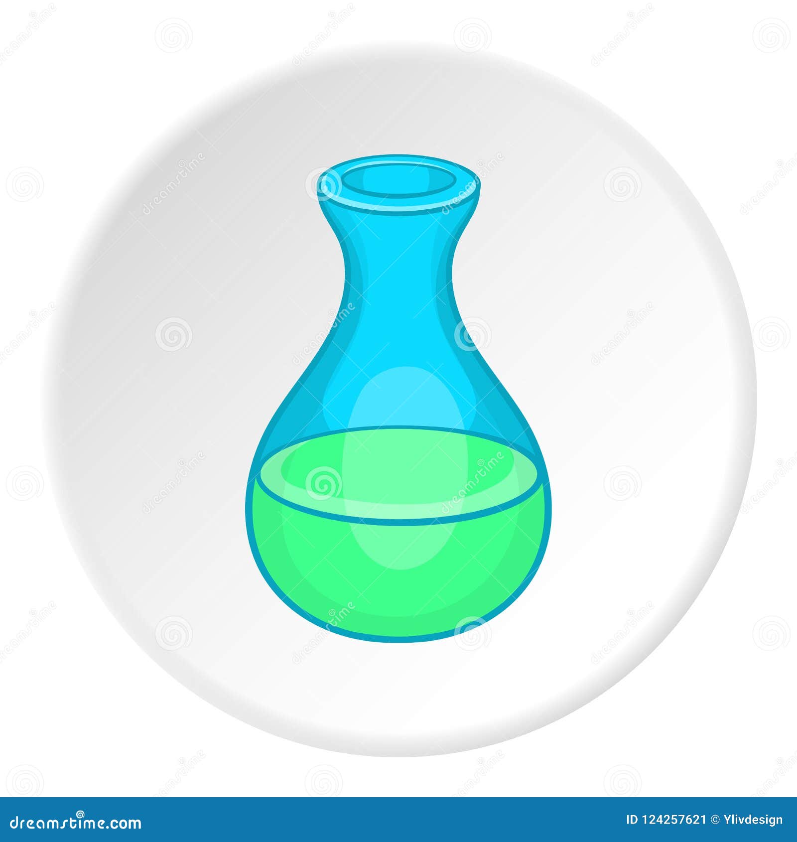 Laboratory Flask Icon, Cartoon Style Stock Illustration - Illustration ...