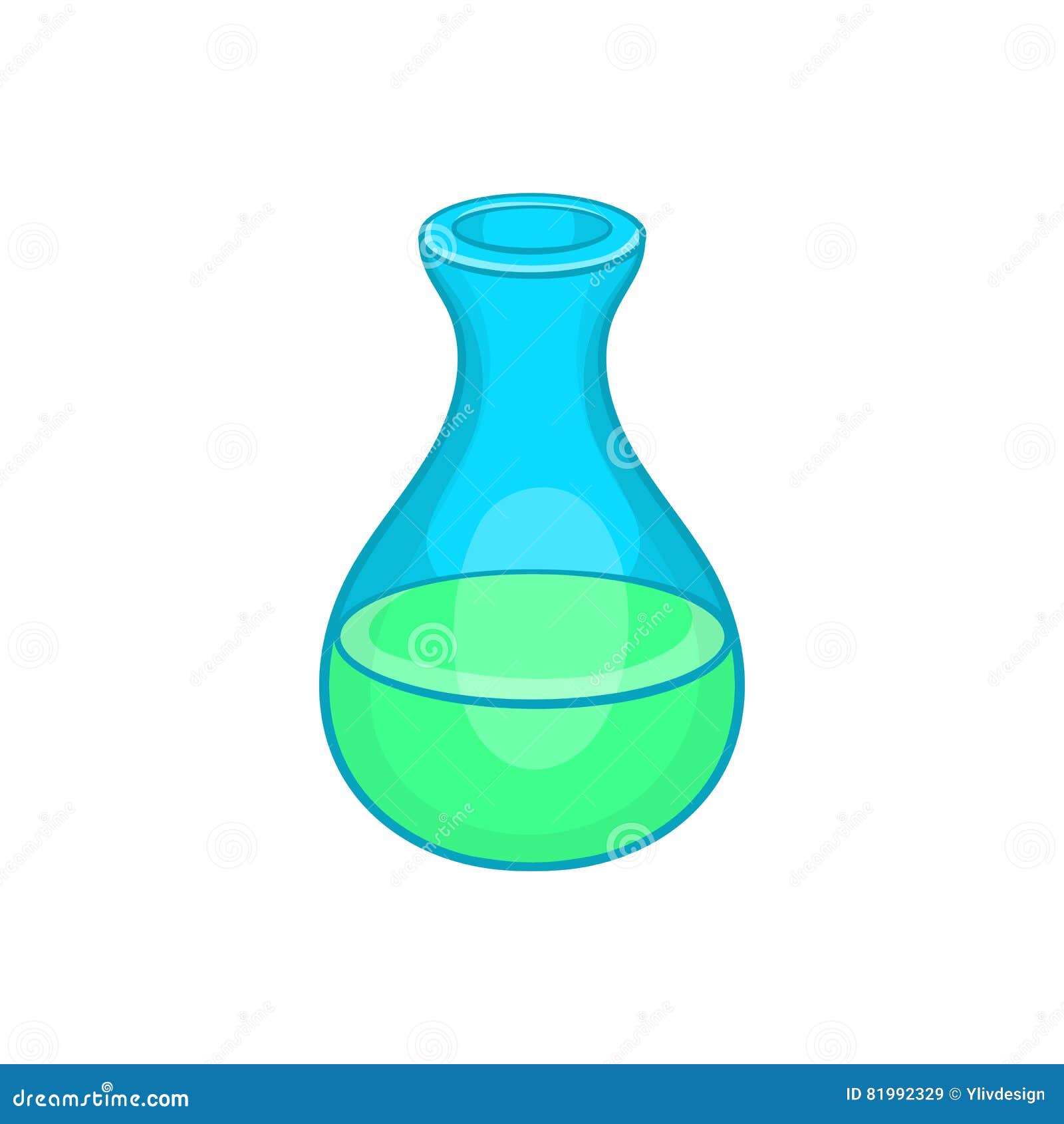 Laboratory Flask Icon in Cartoon Style Stock Illustration ...