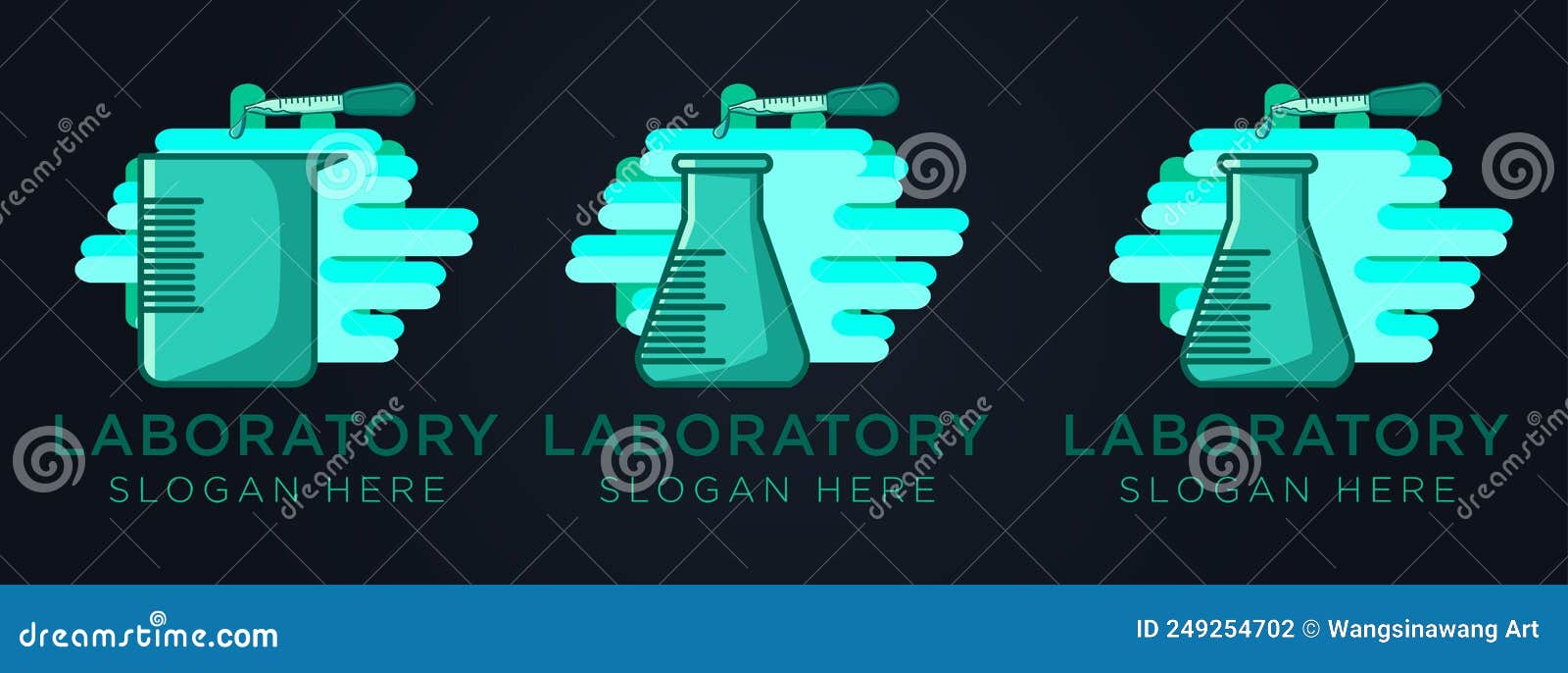 Laboratory Flask Logo Collection, Vector Illustration Stock Vector ...
