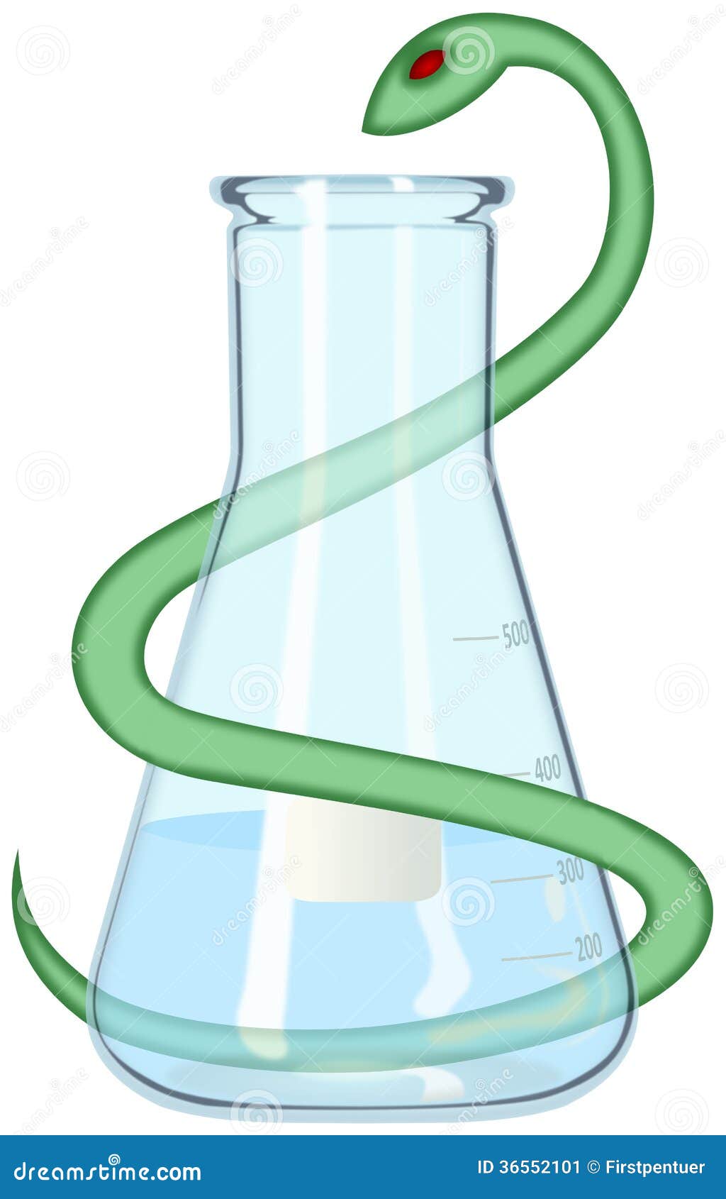 Laboratory Flask Looped by Medical Serpent Stock Illustration ...
