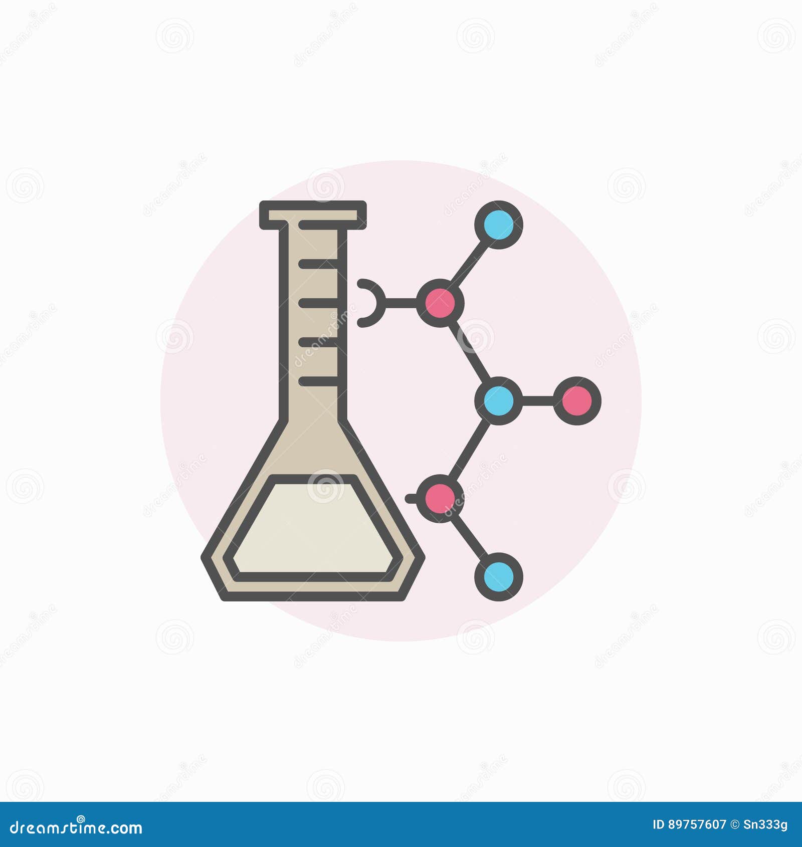 Laboratory Flask with Molecule Icon Stock Vector - Illustration of ...