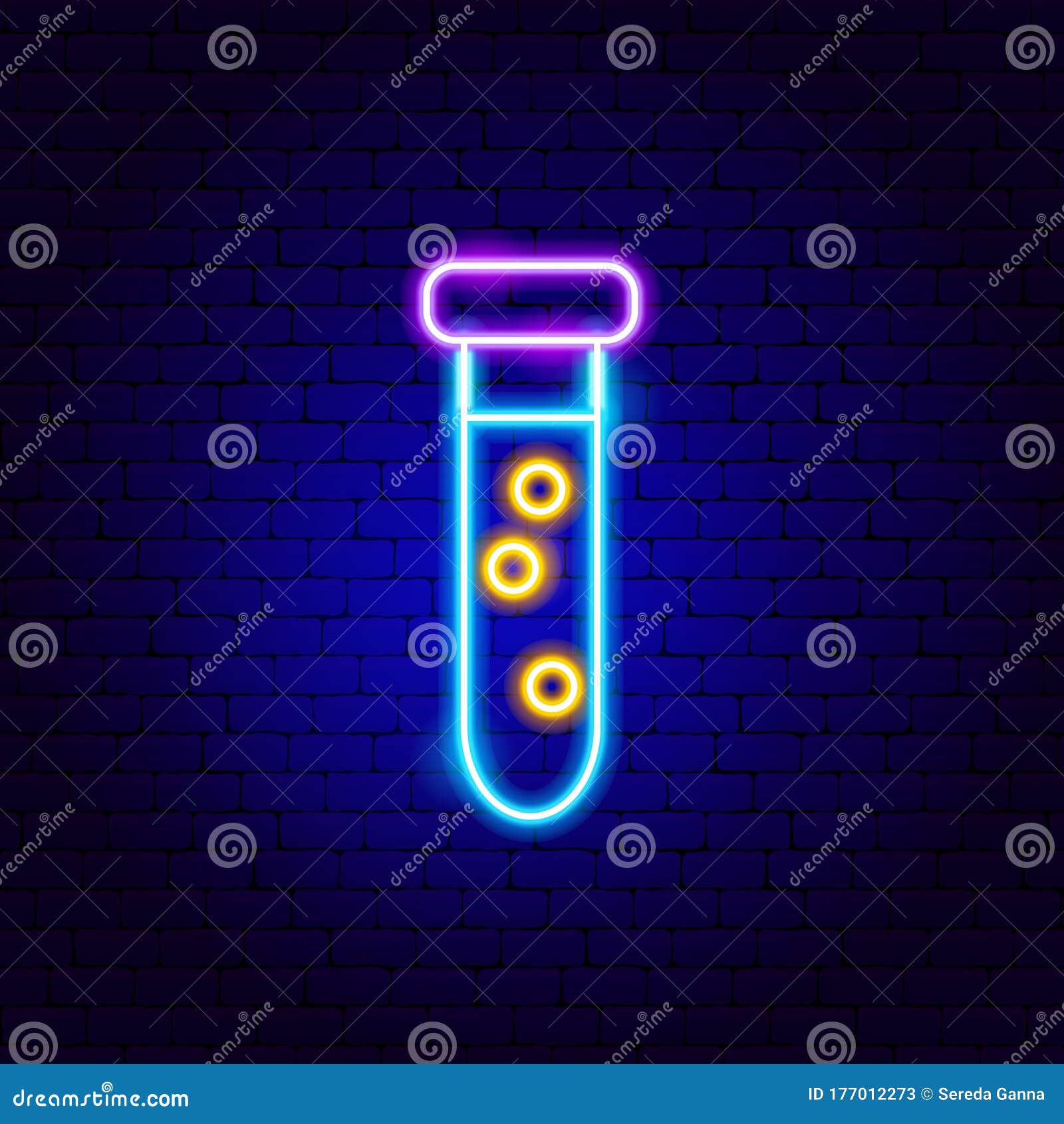 Laboratory Flask Neon Sign stock vector. Illustration of medicine ...