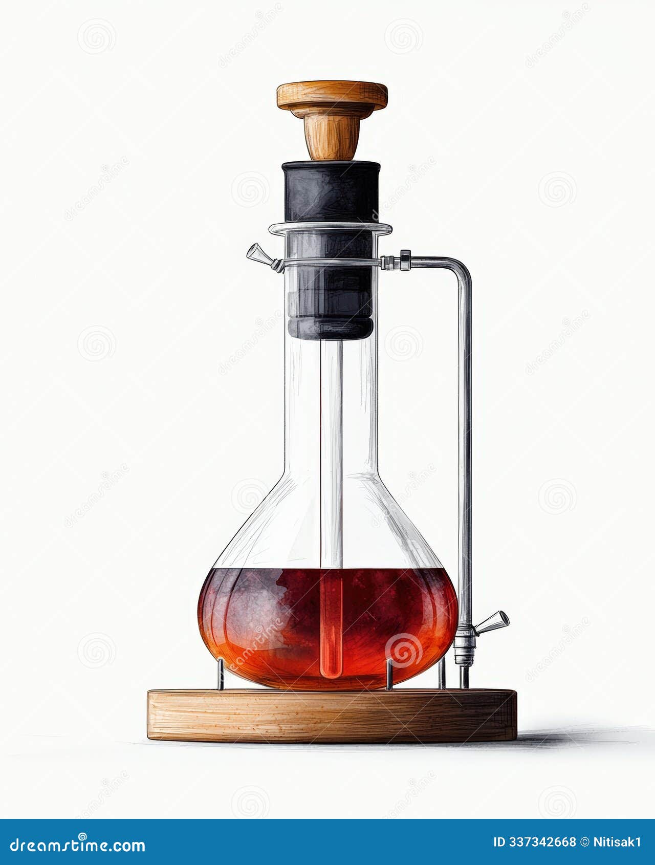 A Laboratory Flask with Red Liquid Perfect for Scientific Experiments ...