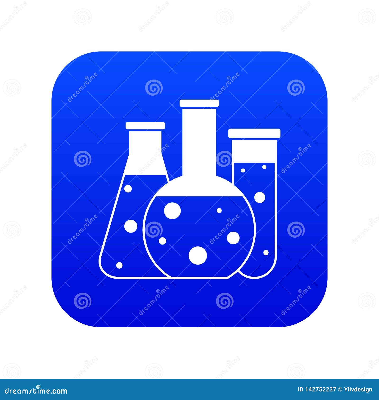 Laboratory Flasks Icon Digital Blue Stock Vector - Illustration of ...