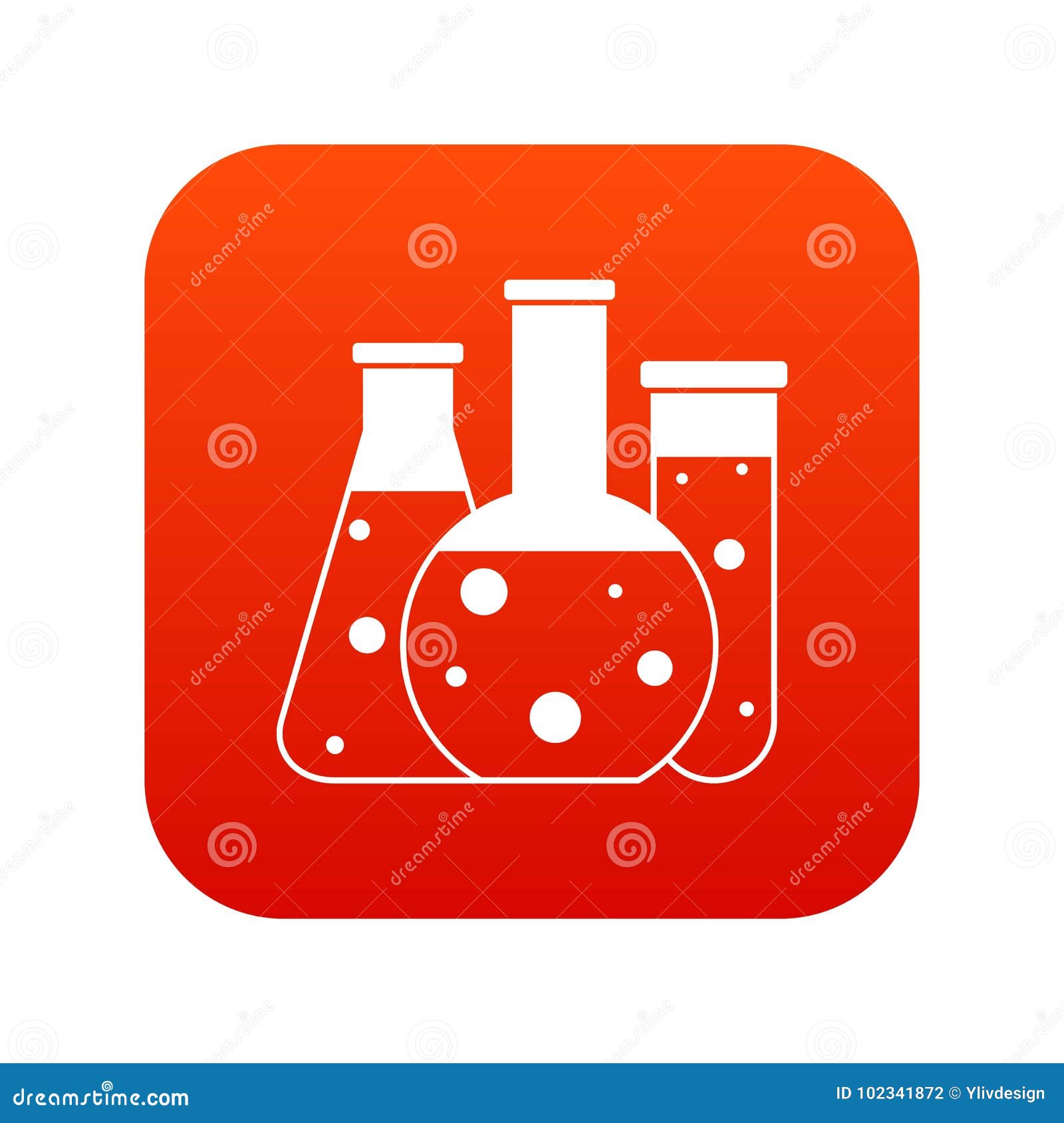 Laboratory Flasks Icon Digital Red Stock Vector - Illustration of ...