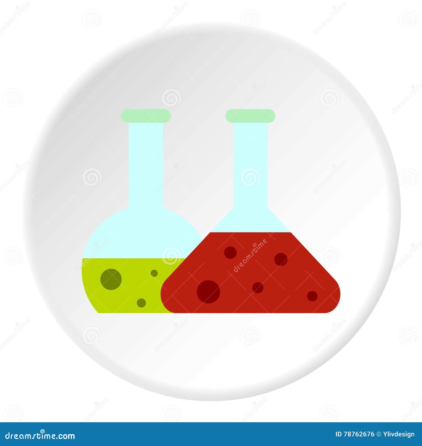 Laboratory Flasks Icon, Flat Style Stock Vector - Illustration of ...