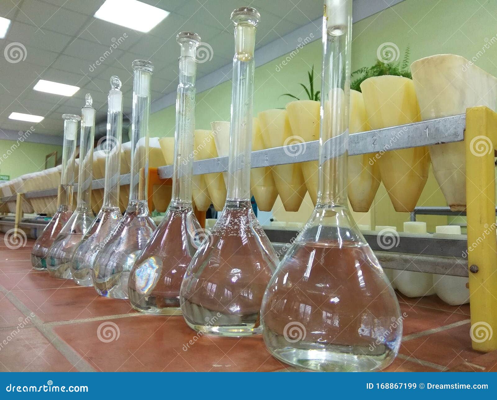 Laboratory Flasks with Liquid Solutions Stock Image - Image of luxury ...
