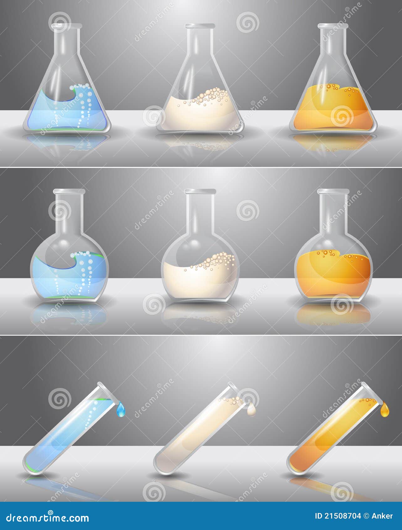 Laboratory Flasks With Pipes. Chemistry Lab Vector Illustration ...