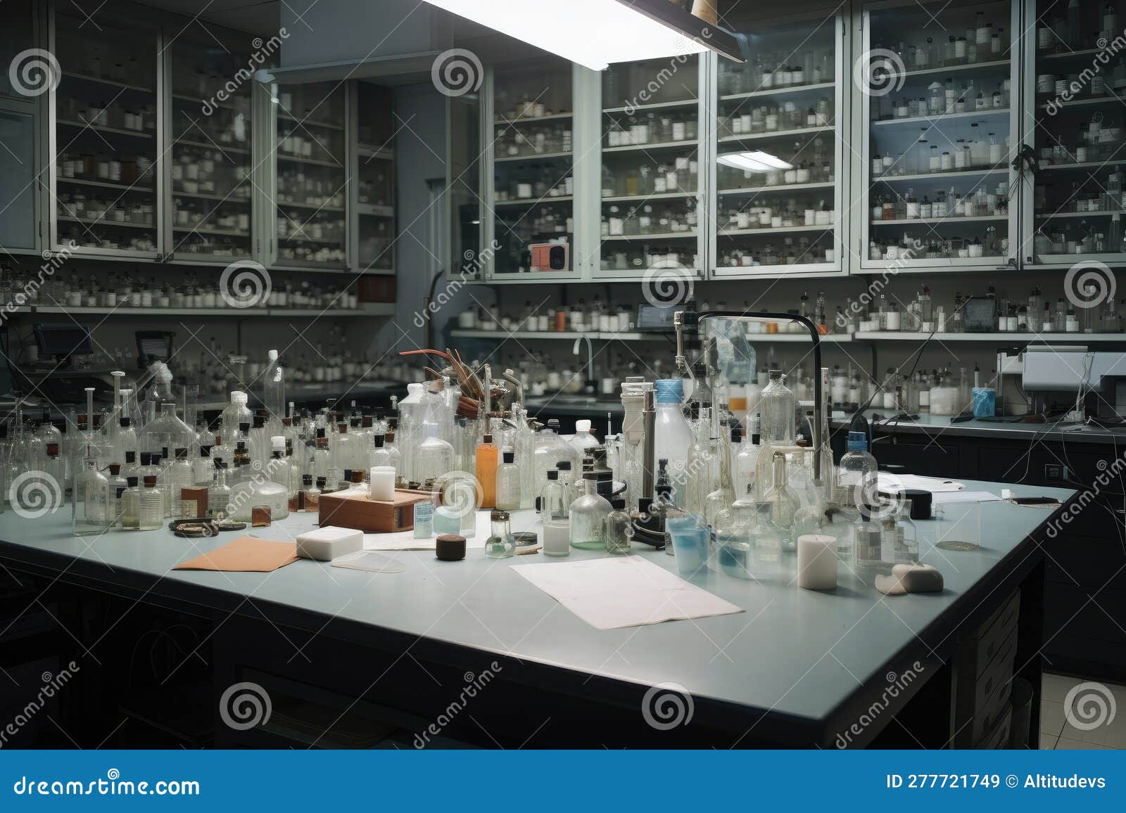 A Laboratory Full of Test Tubes, Beakers, and Microscopes for Research ...