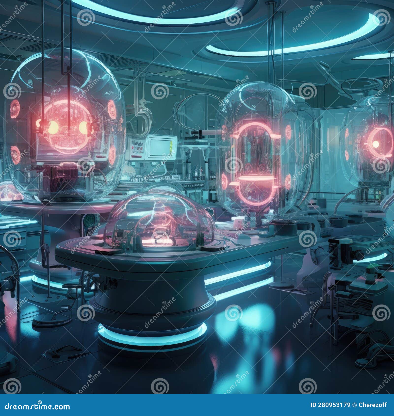 The Laboratory of the Future Stock Illustration - Illustration of ...
