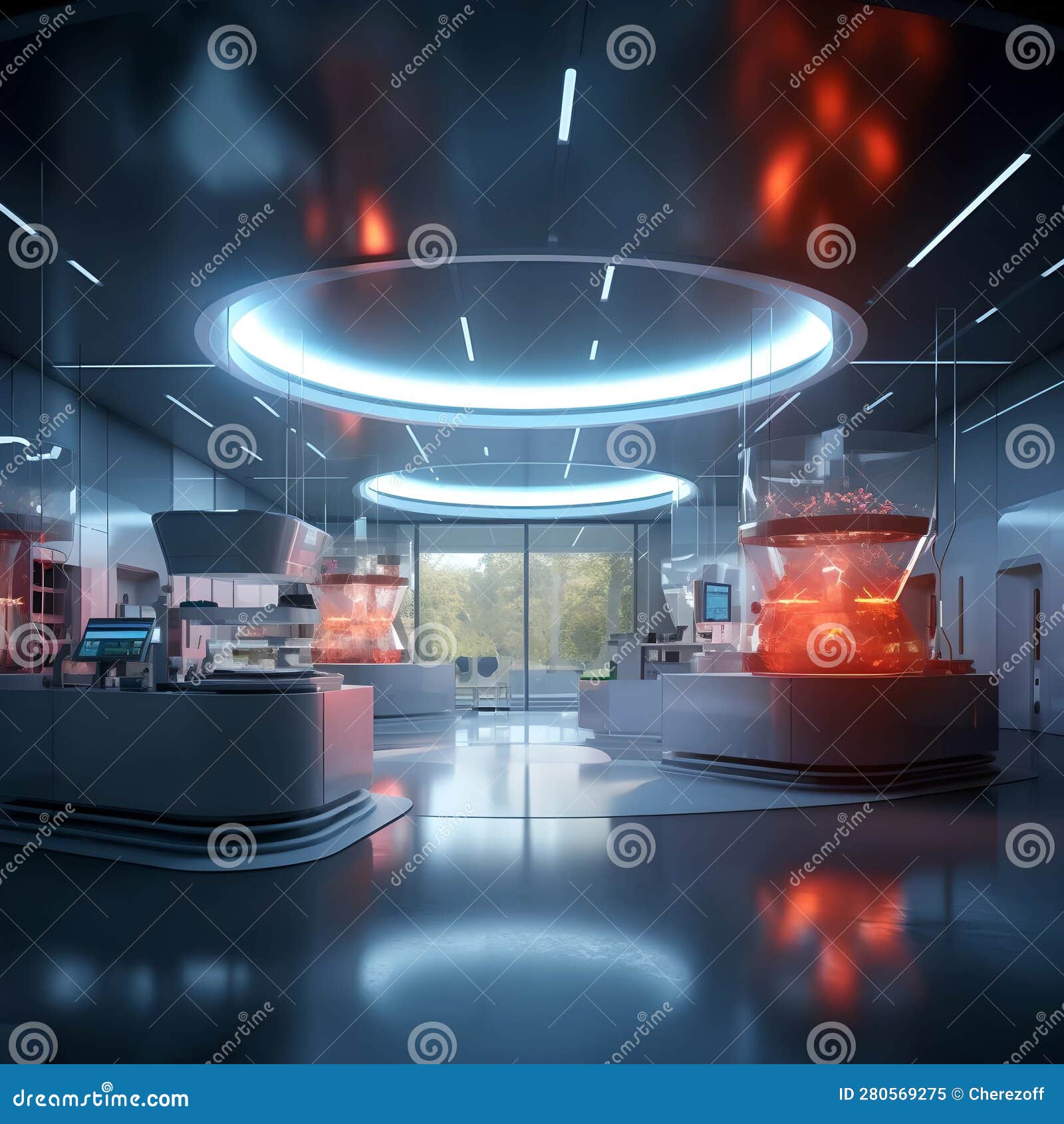 The Laboratory of the Future Stock Illustration - Illustration of ...