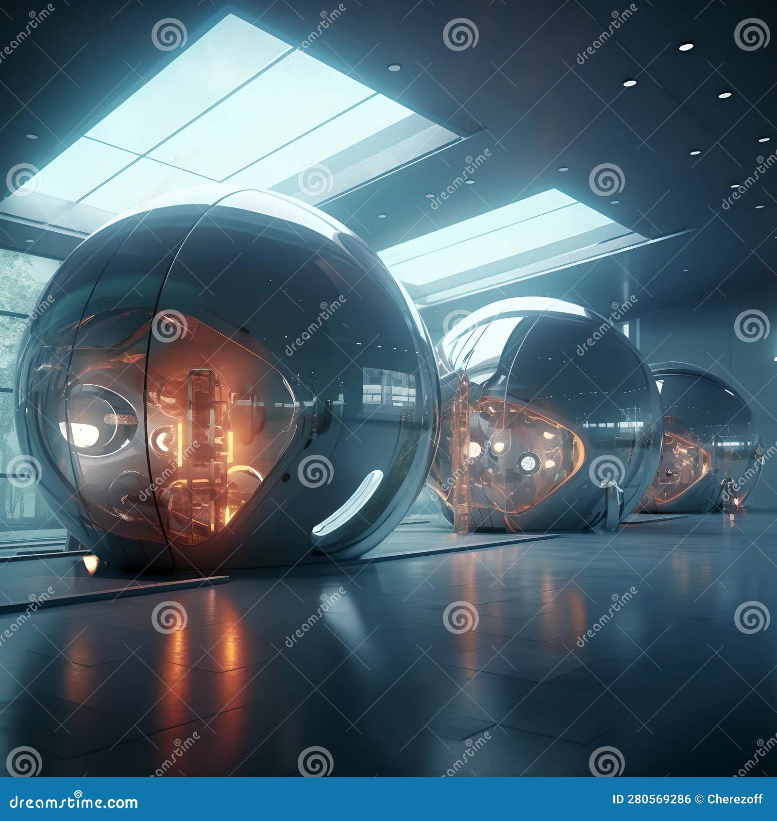 The Laboratory of the Future Stock Illustration - Illustration of tech ...