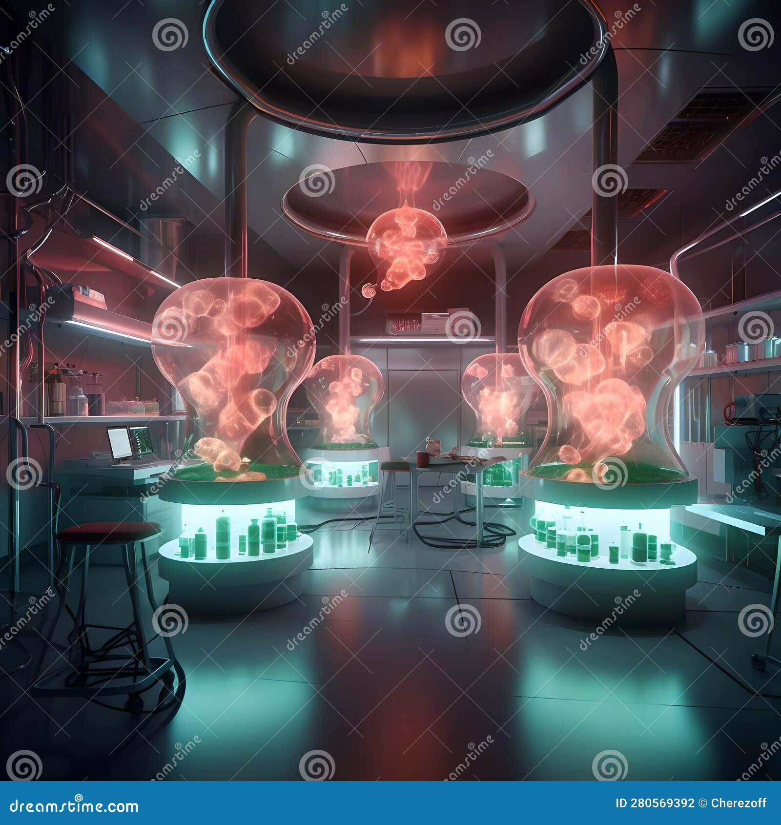 The Laboratory of the Future Stock Illustration - Illustration of ...