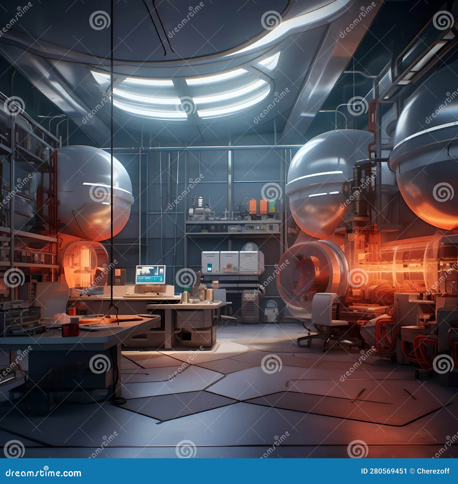 The Laboratory of the Future Stock Illustration - Illustration of ...