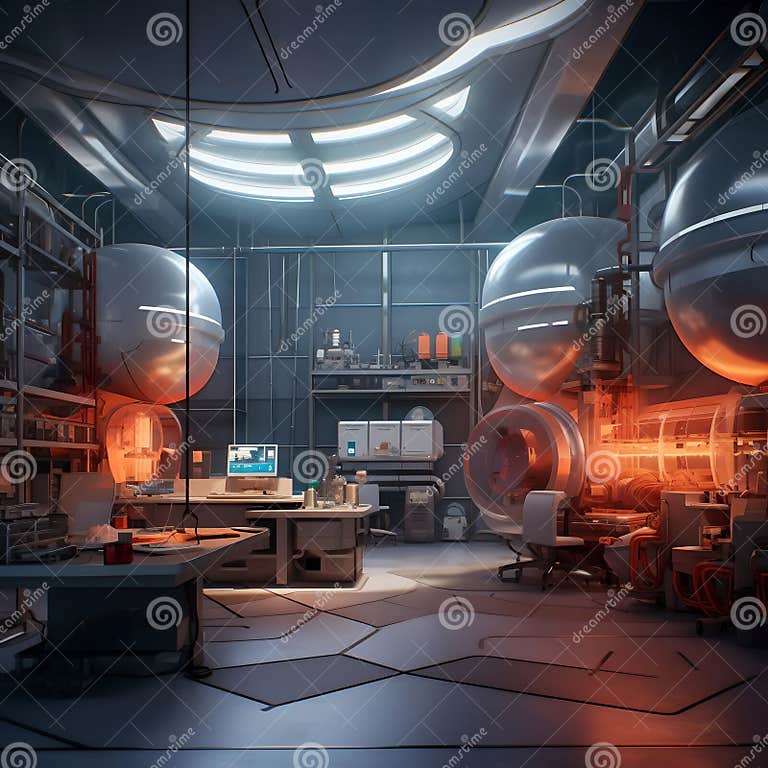 The Laboratory of the Future Stock Illustration - Illustration of ...