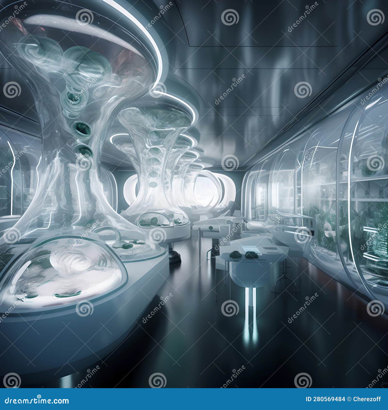 The Laboratory of the Future Stock Illustration - Illustration of data ...