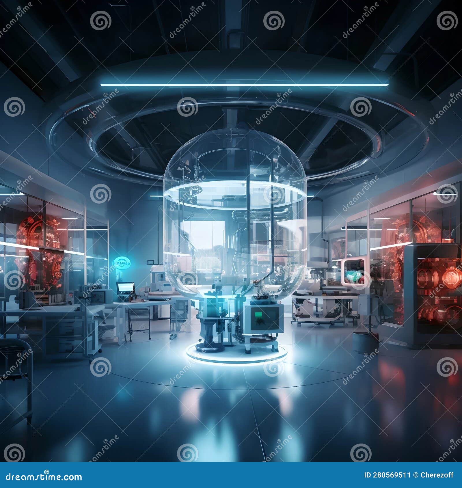 The Laboratory of the Future Stock Illustration - Illustration of ...