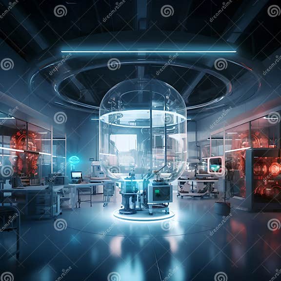 The Laboratory of the Future Stock Illustration - Illustration of ...