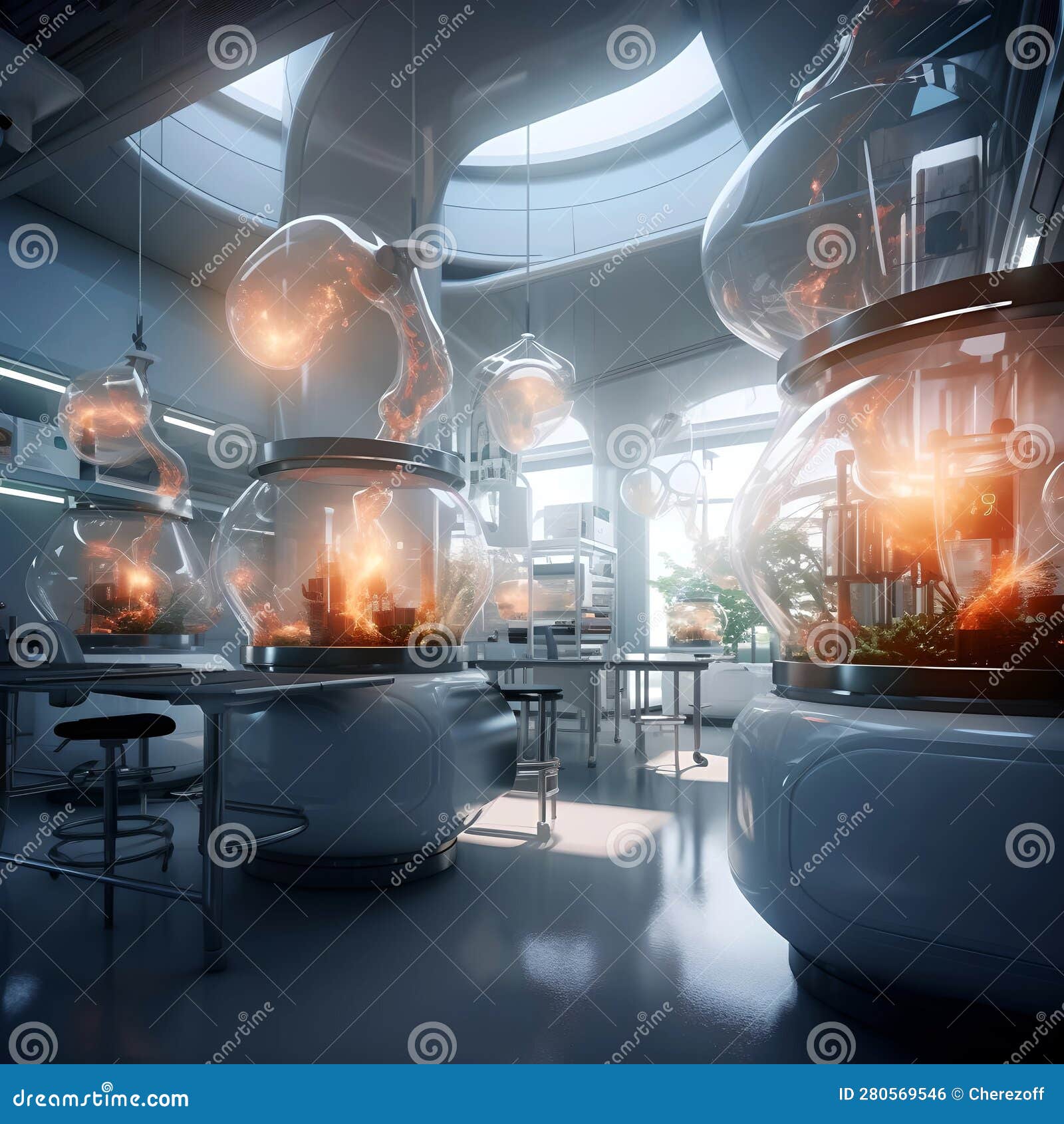 The Laboratory of the Future Stock Illustration - Illustration of ...