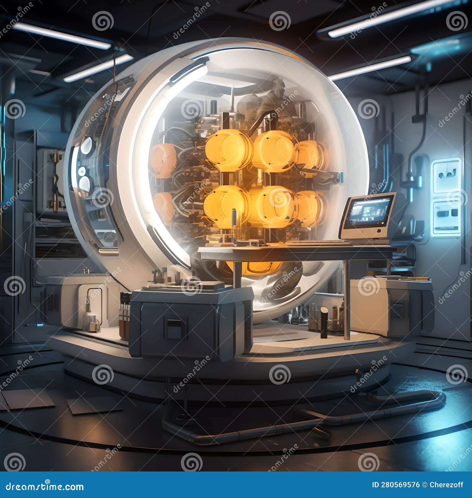 The Laboratory of the Future Stock Illustration - Illustration of ...