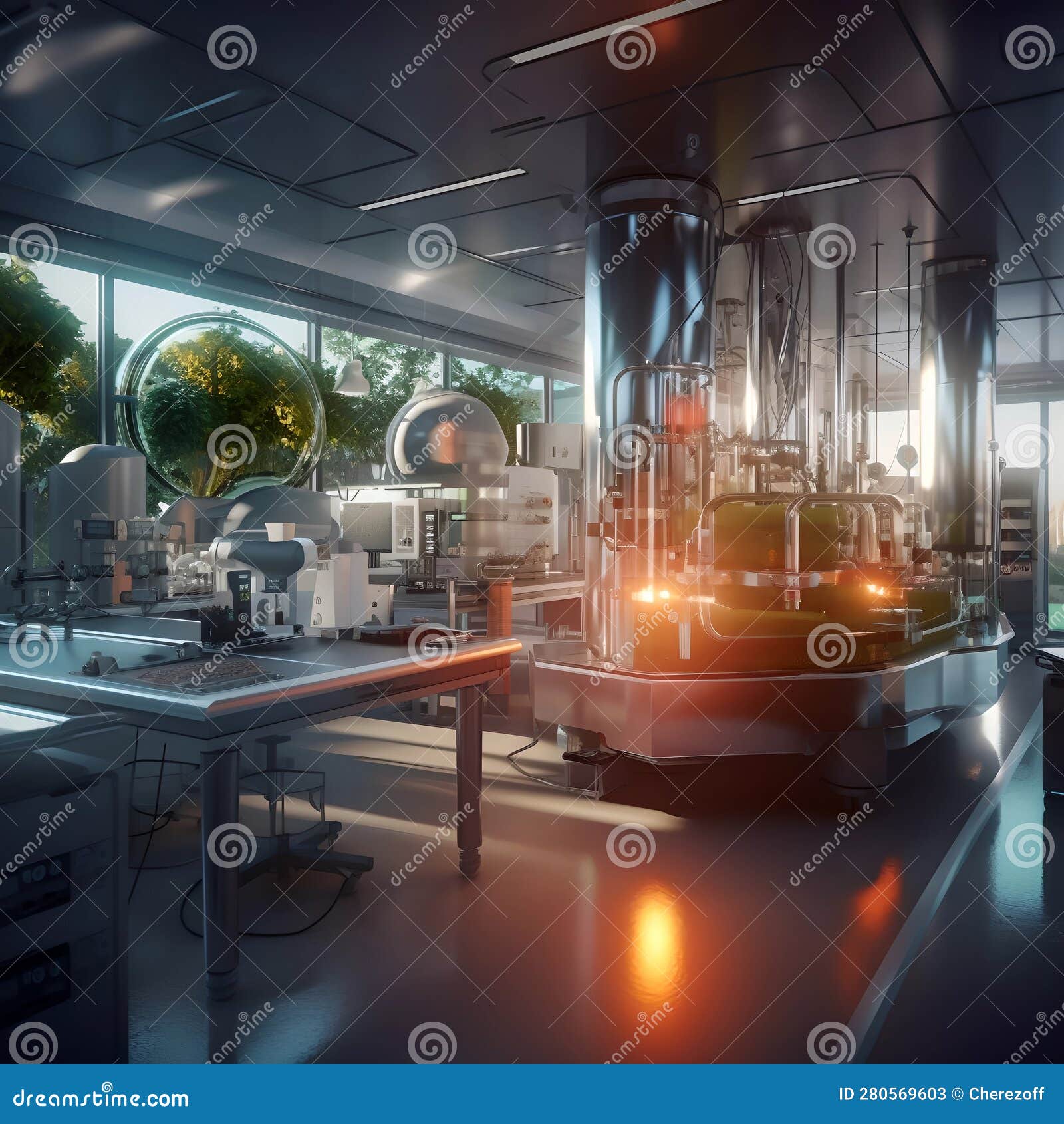 The Laboratory of the Future Stock Illustration - Illustration of data ...