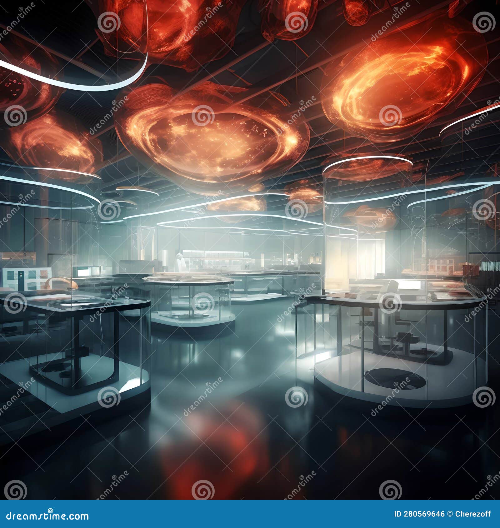 The Laboratory of the Future Stock Illustration - Illustration of ...