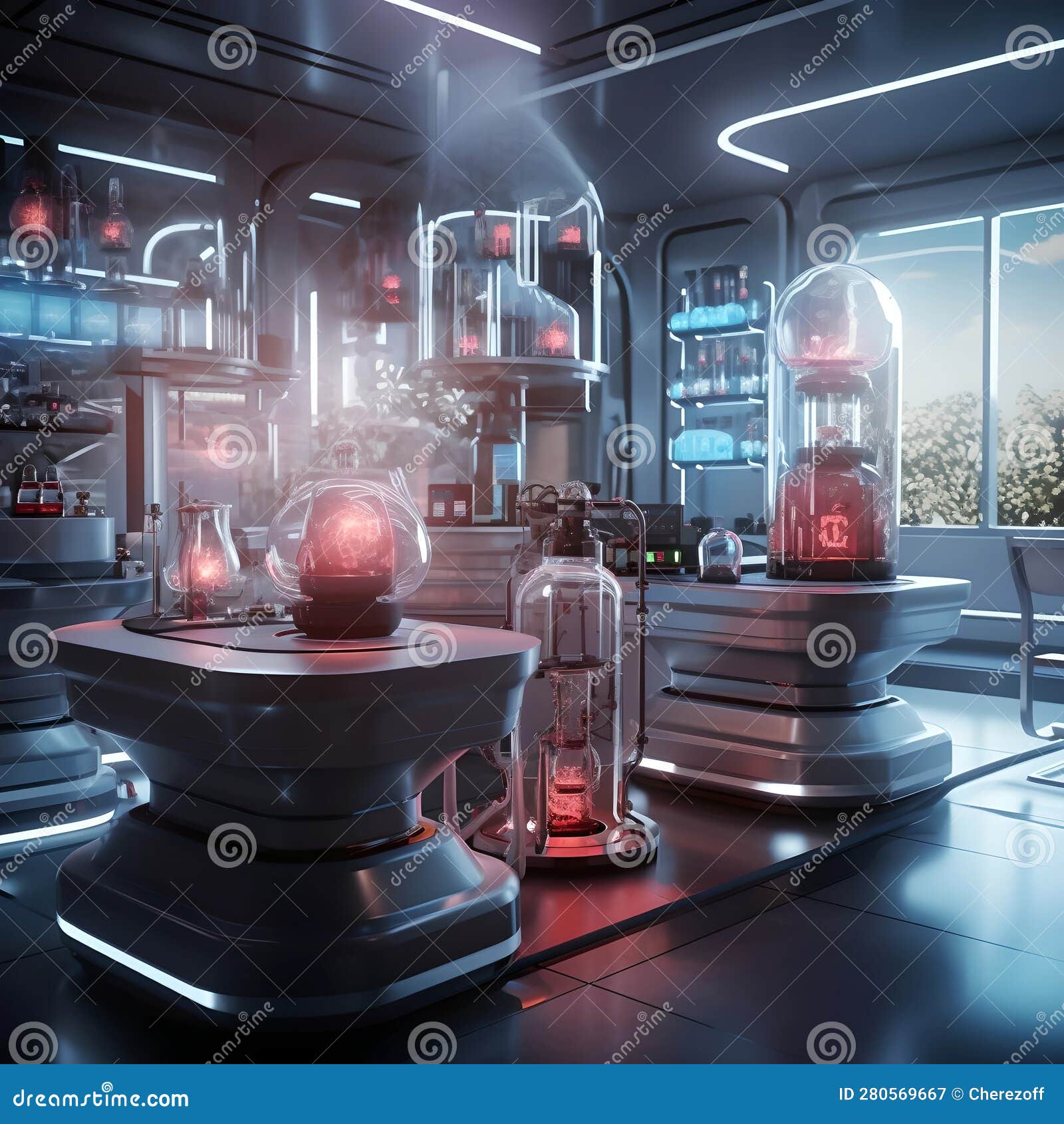 The Laboratory of the Future Stock Image - Image of design, science ...