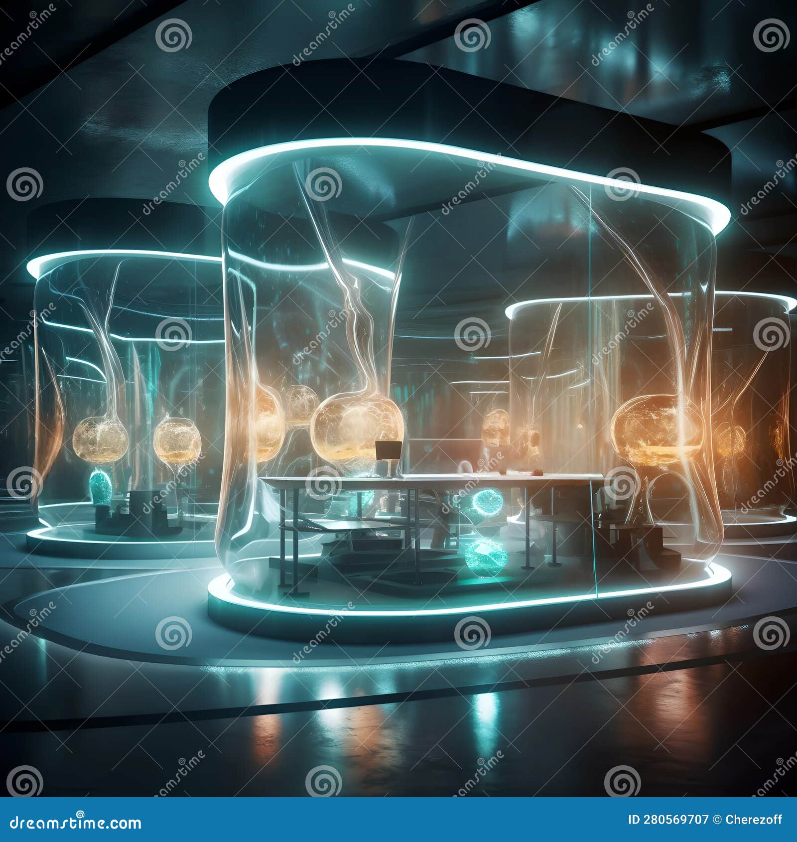 The Laboratory of the Future Stock Illustration - Illustration of ...