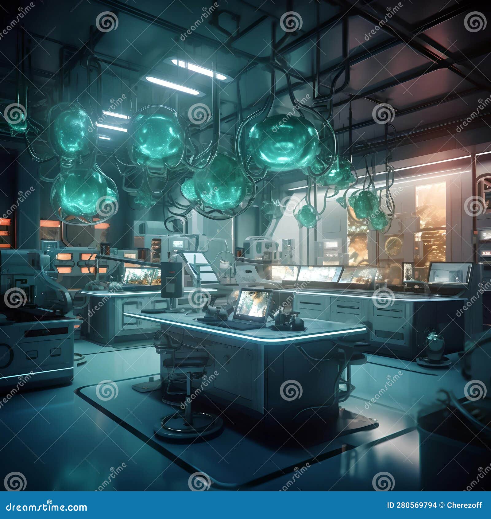 The Laboratory of the Future Stock Illustration - Illustration of ...