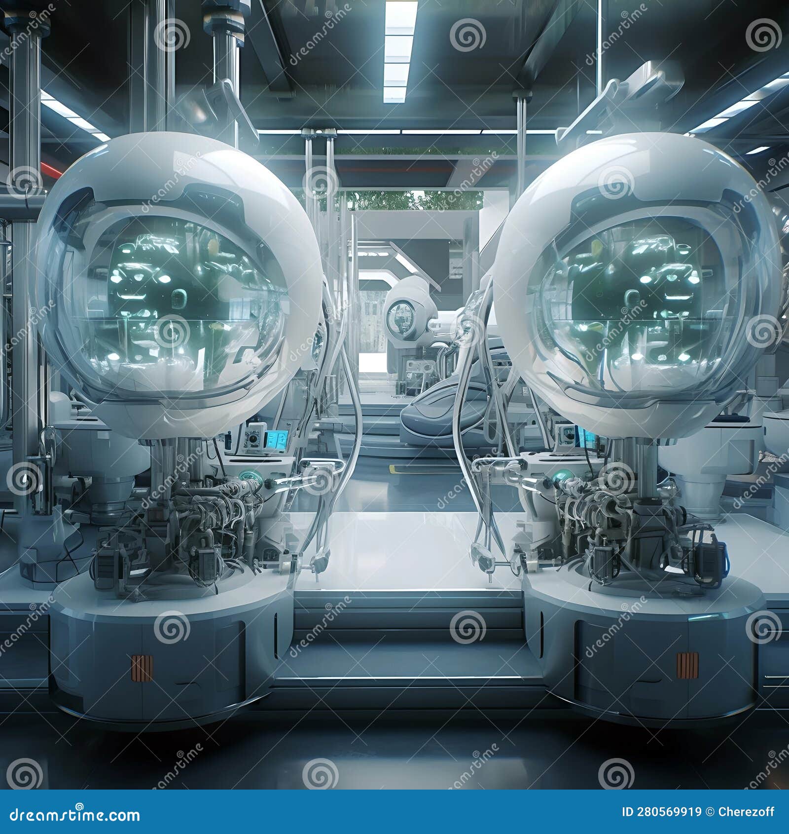 The Laboratory of the Future Stock Illustration - Illustration of ...