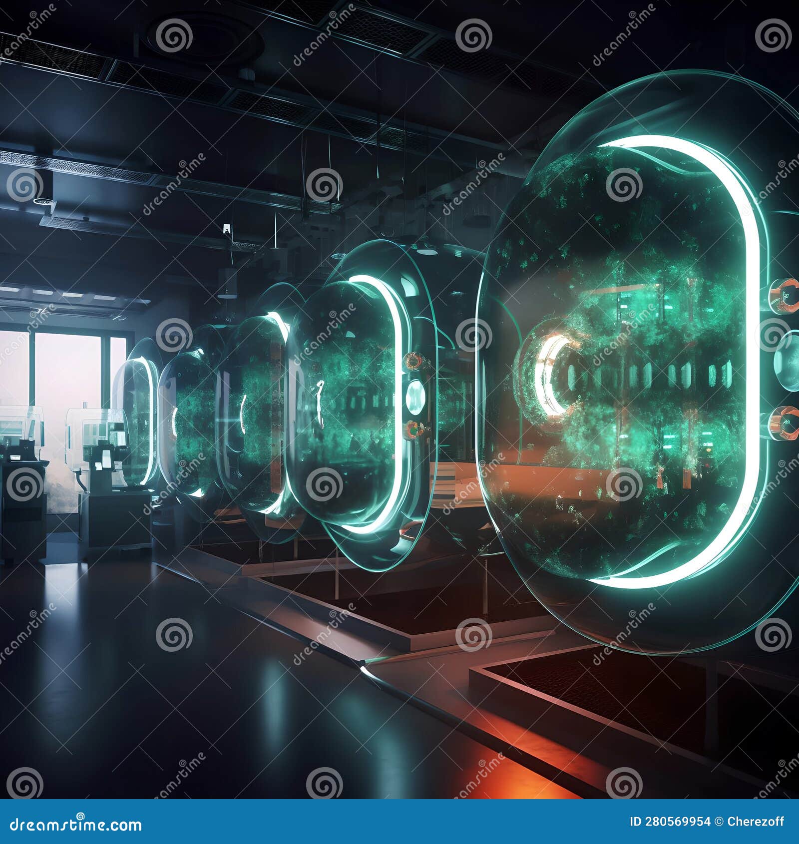The Laboratory of the Future Stock Illustration - Illustration of data ...