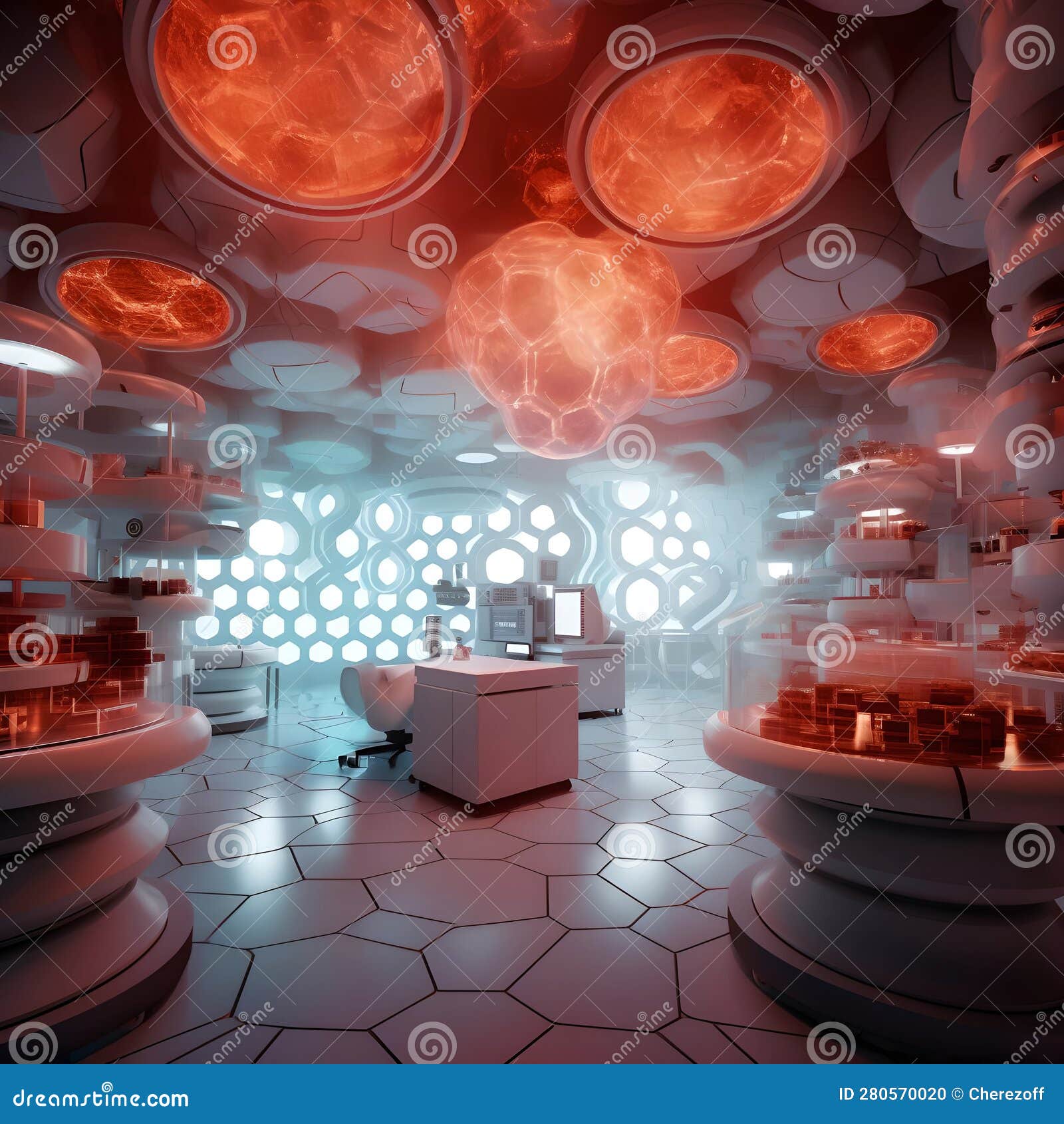 The Laboratory of the Future Stock Illustration - Illustration of tech ...