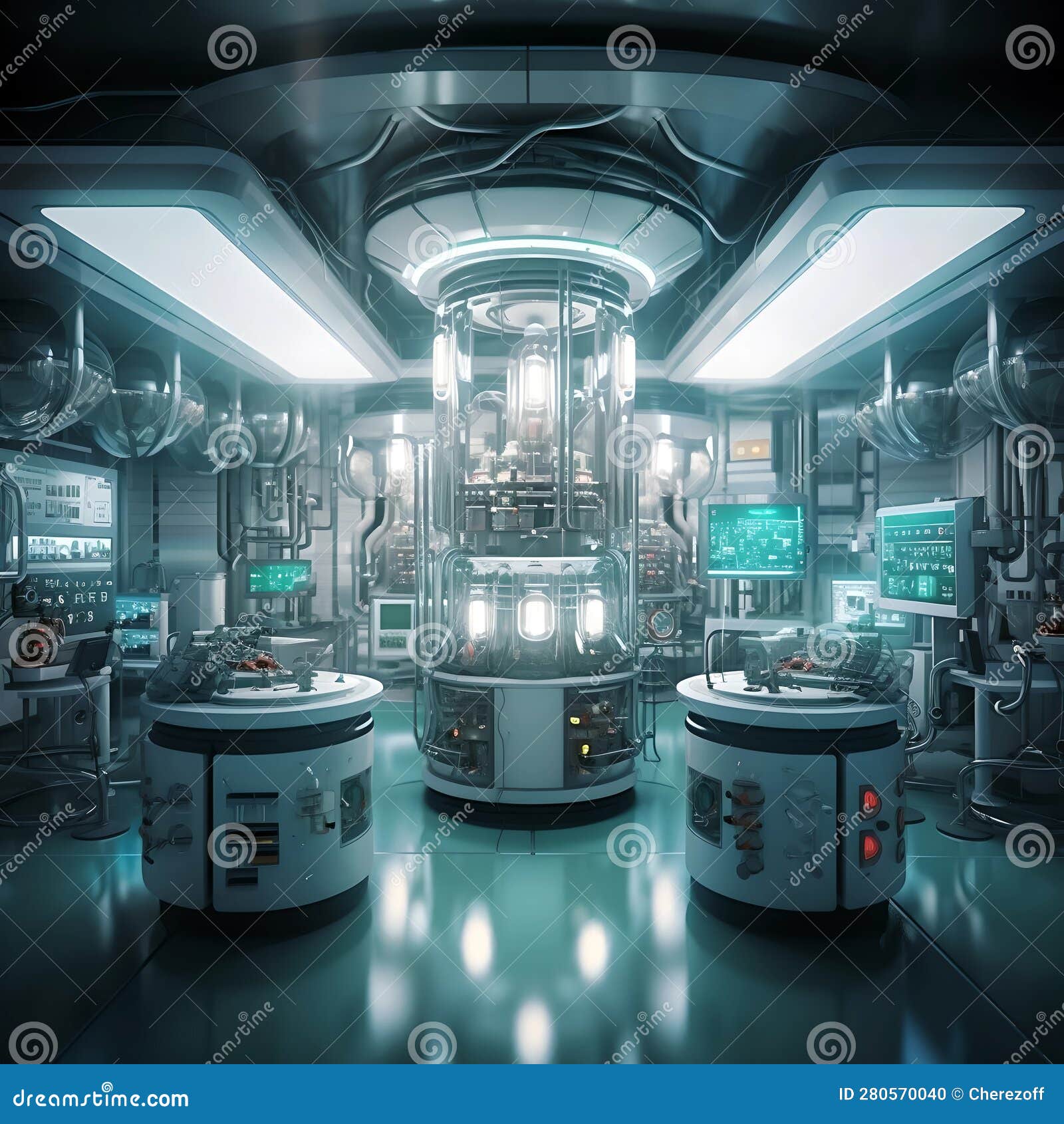 The Laboratory of the Future Stock Illustration - Illustration of ...