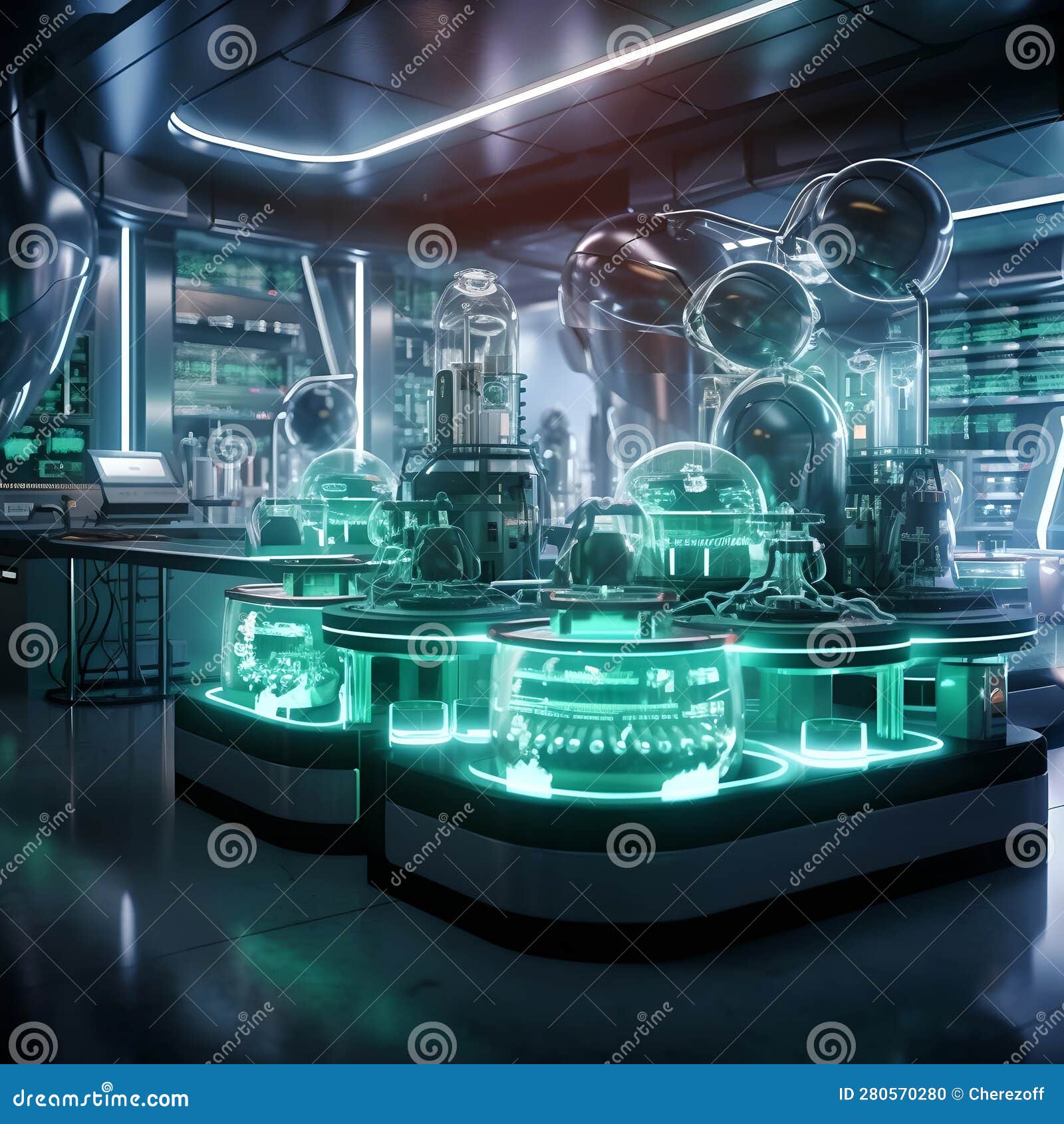 The Laboratory of the Future Stock Illustration - Illustration of ...