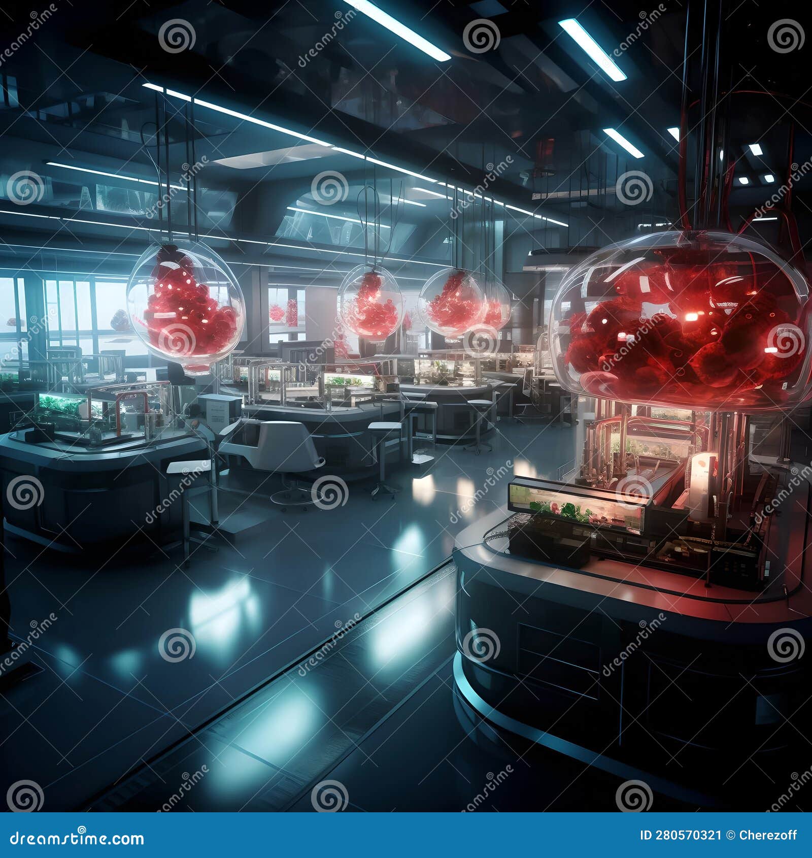 The Laboratory of the Future Stock Illustration - Illustration of ...