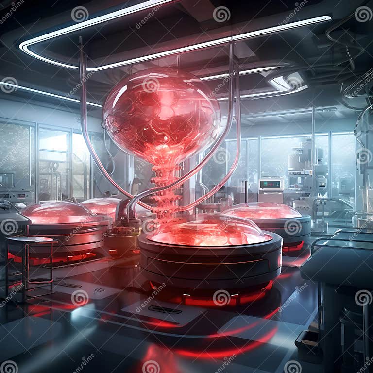 The Laboratory of the Future Stock Illustration - Illustration of tech ...