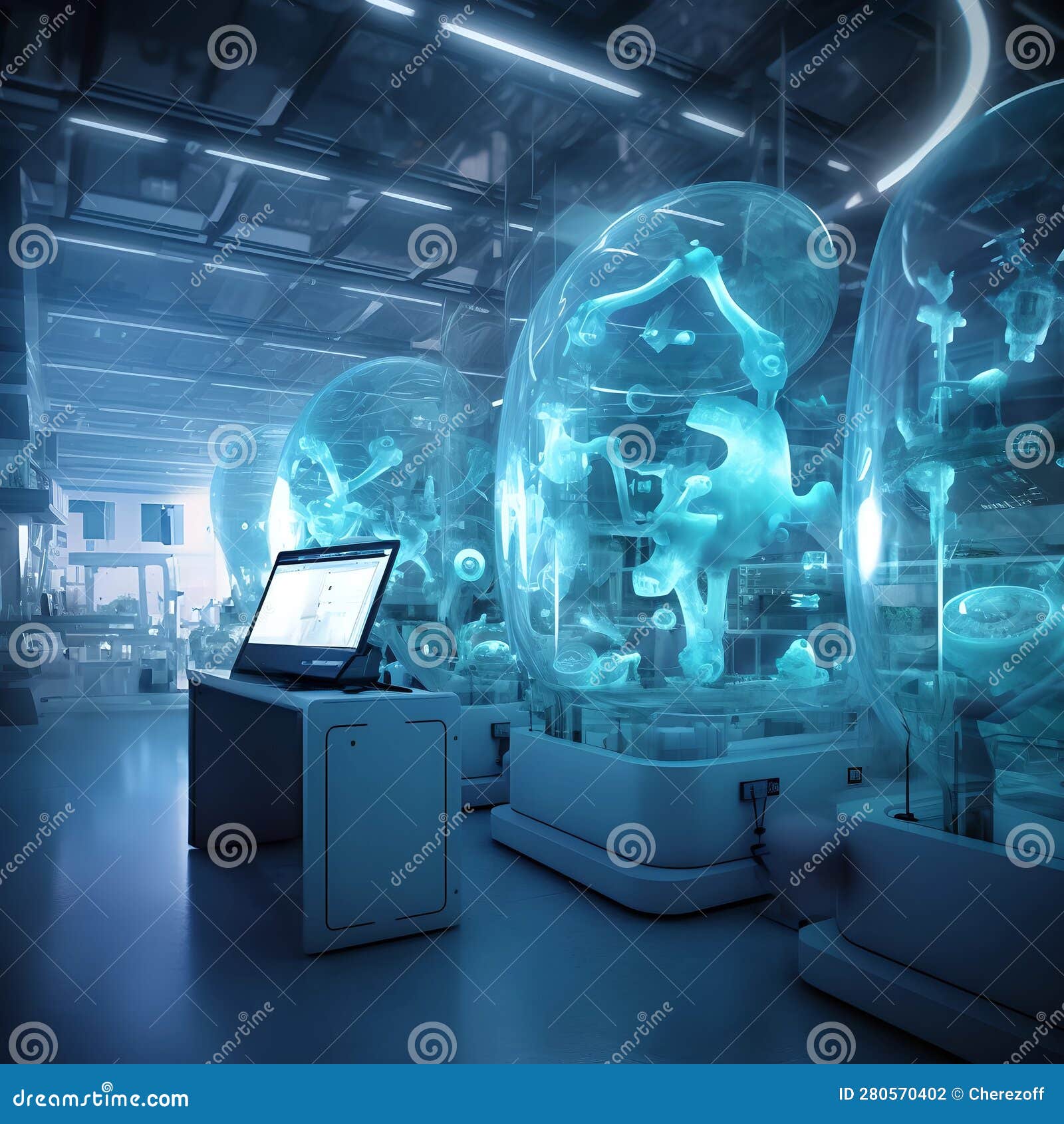 The Laboratory of the Future Stock Illustration - Illustration of ...