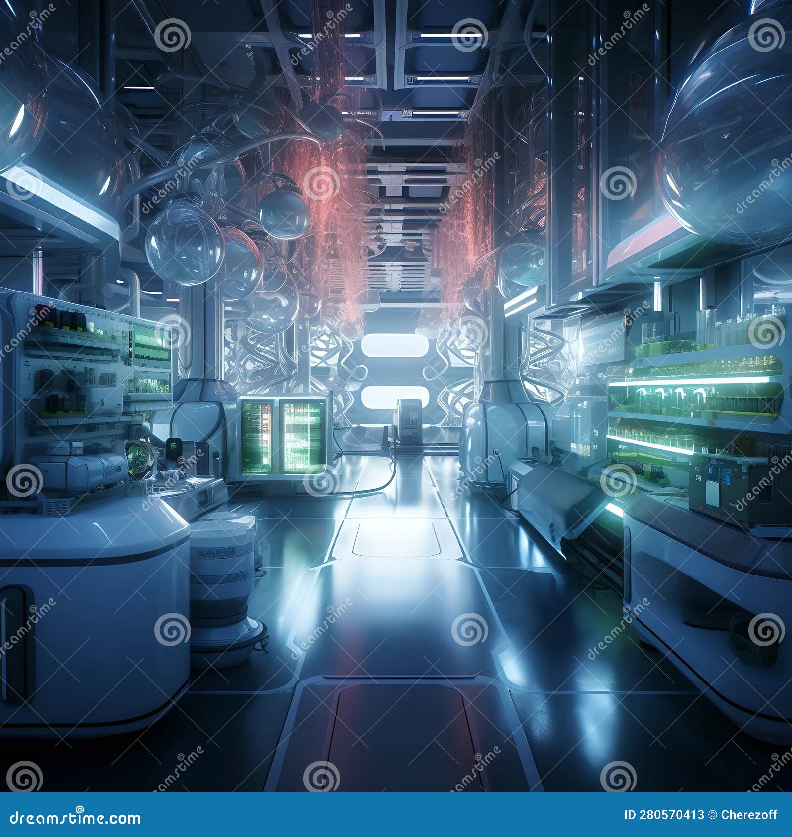 The Laboratory of the Future Stock Illustration - Illustration of ...