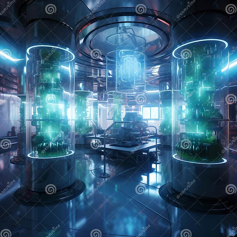 The Laboratory of the Future Stock Illustration - Illustration of ...